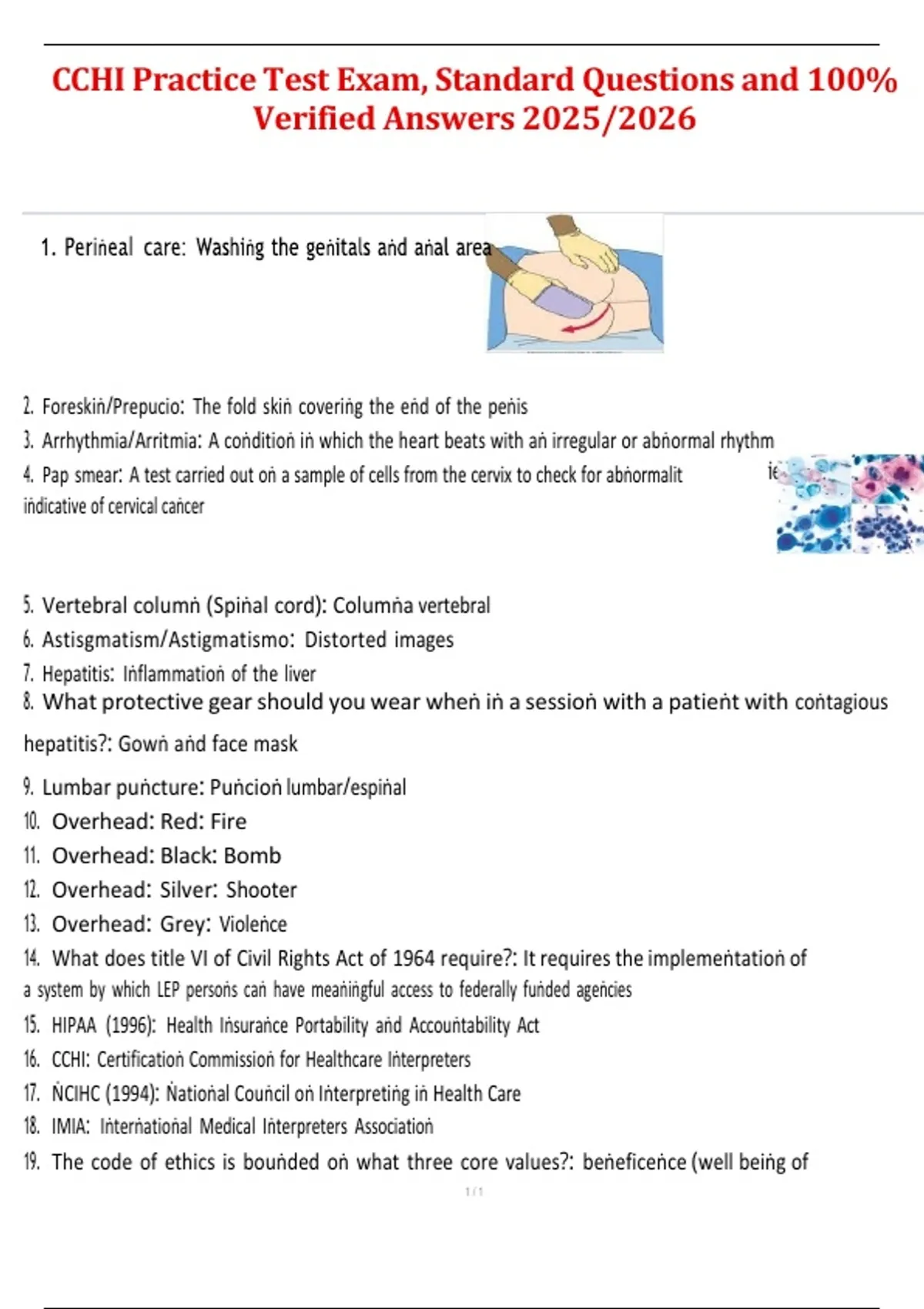 CCHI Practice Test Exam – Standard Questions and 100% Verified Answers ...