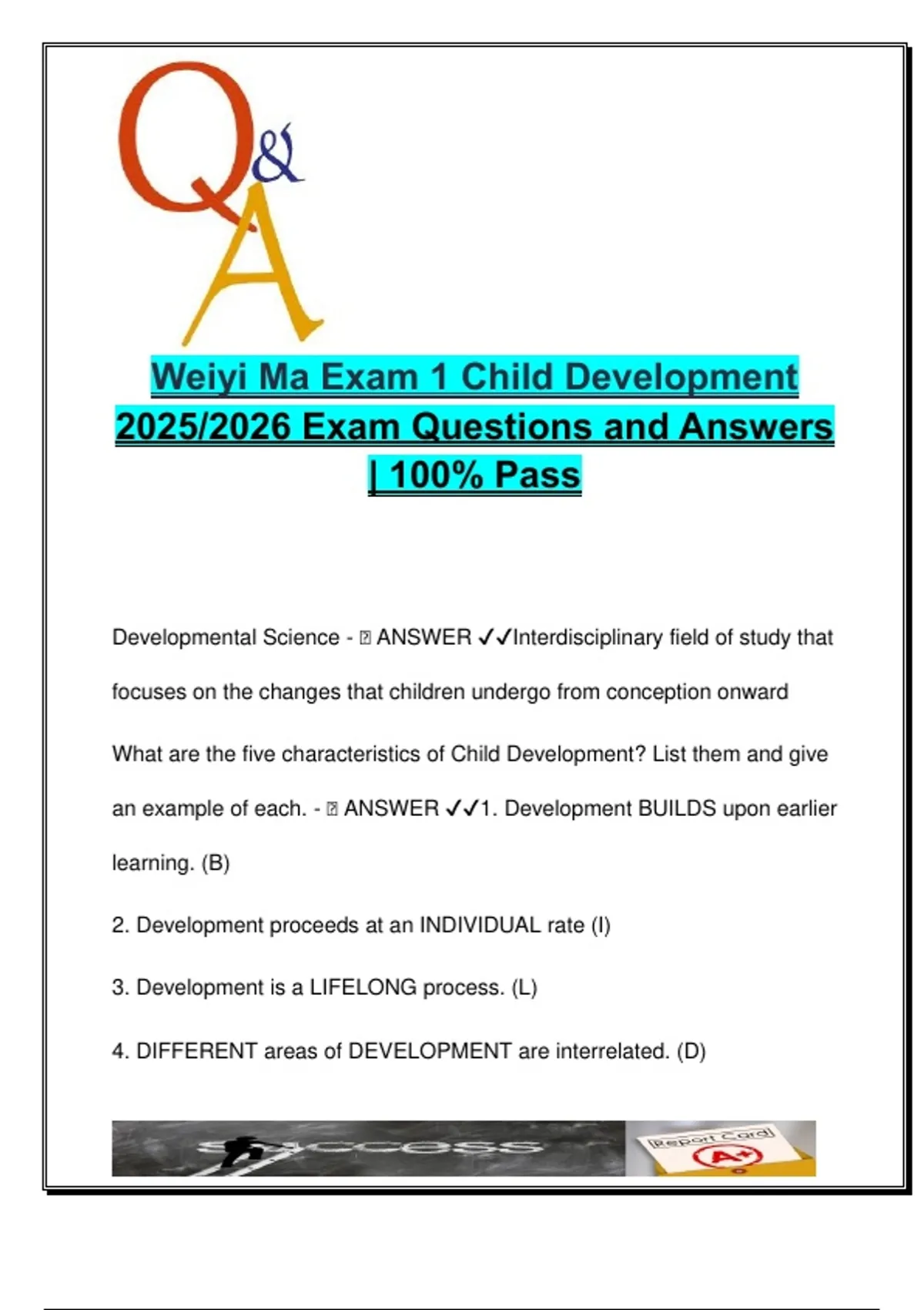 Child Development Exam 1 – 100 Verified Q&A on Theories, Prenatal ...