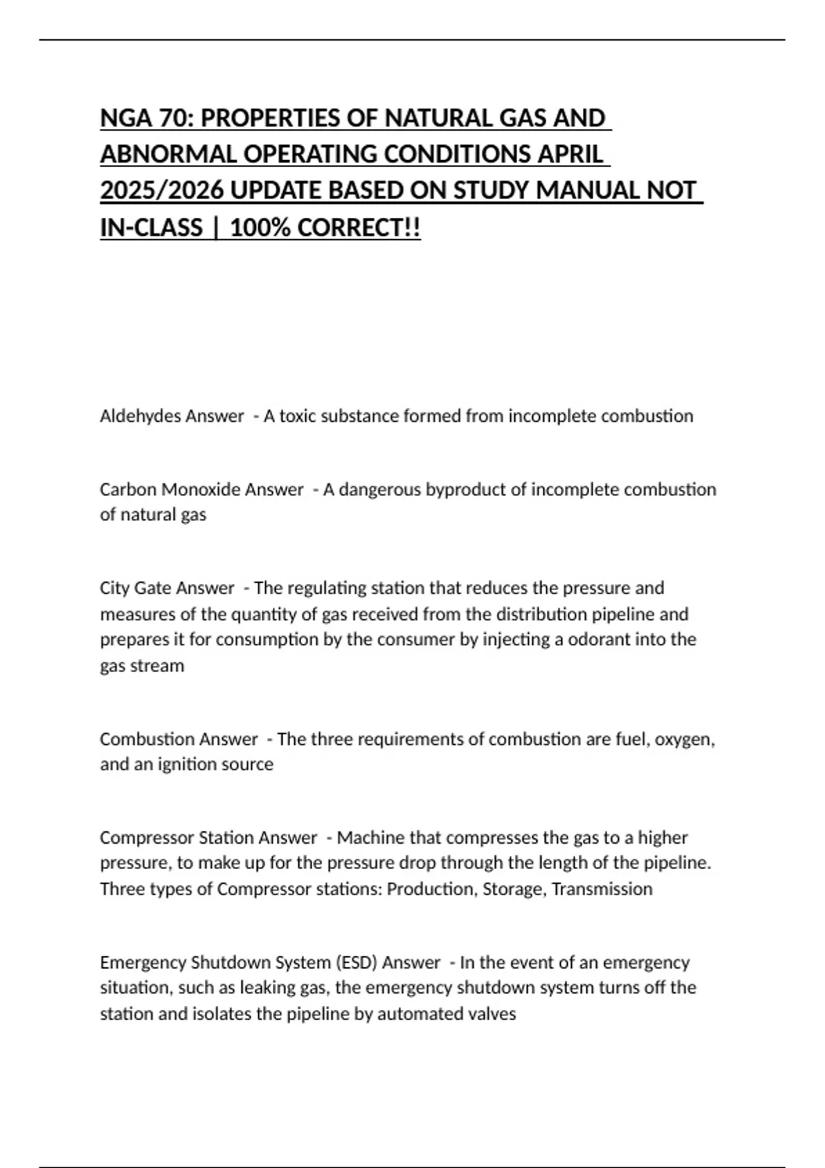 NGA 70: PROPERTIES OF NATURAL GAS AND ABNORMAL OPERATING CONDITIONS ...