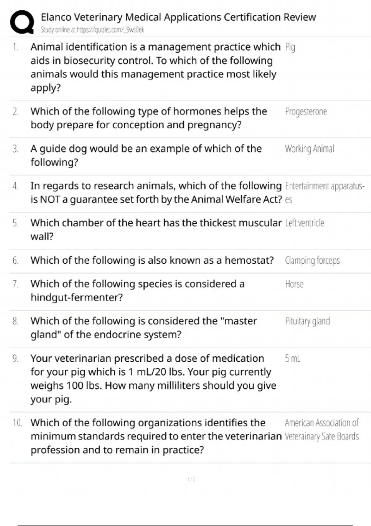 Elanco Veterinary Medical Applications Certification Review / 2025 Exam ...