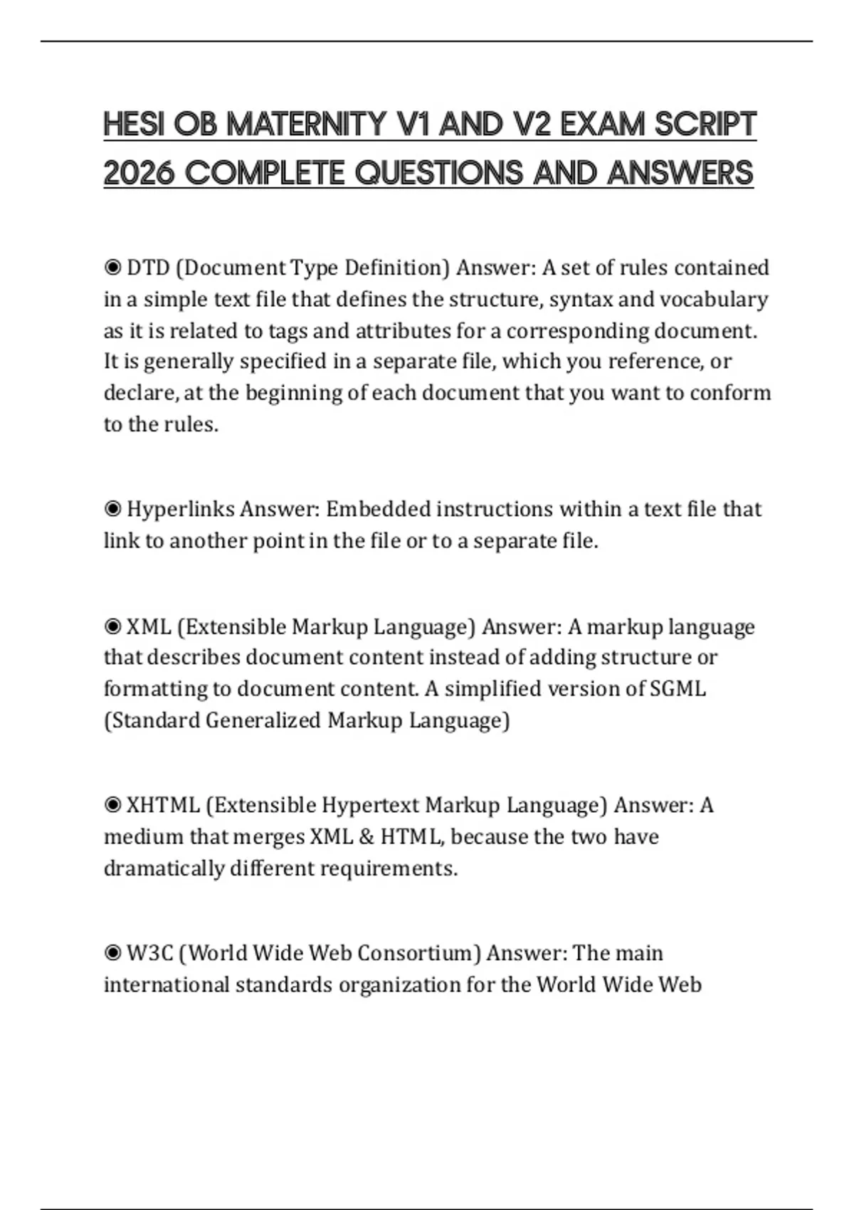 HESI OB MATERNITY V1 AND V2 EXAM SCRIPT 2026 COMPLETE QUESTIONS AND ...
