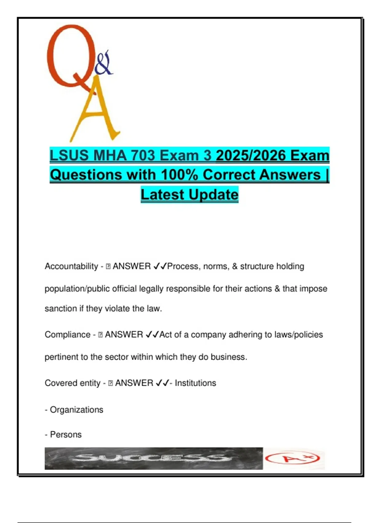 LSUS 703 | HIPAA, Torts & Privacy Law | 45 Exam Questions with Answers ...