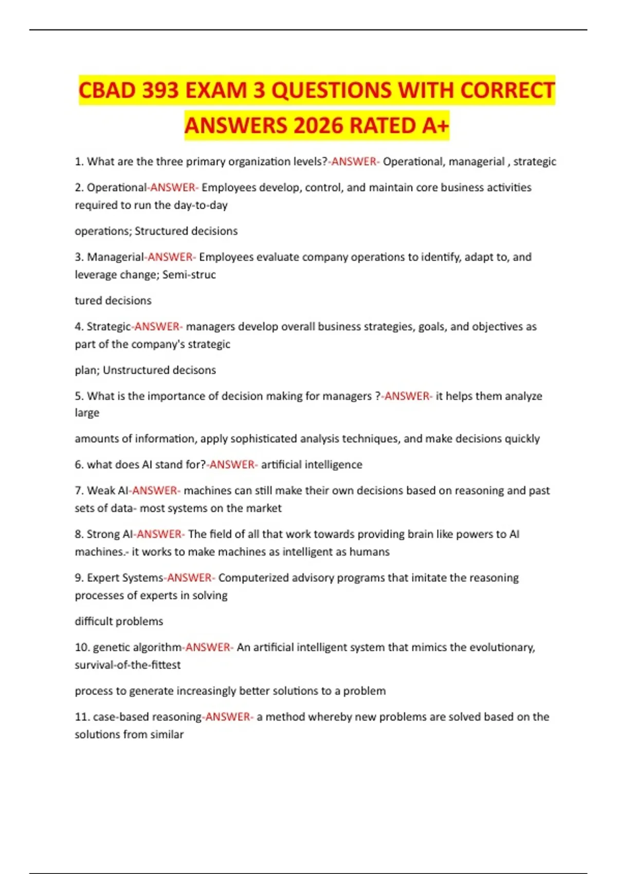 CBAD Exam Questions with 100% Correct Answers | Latest Version (2026 ...