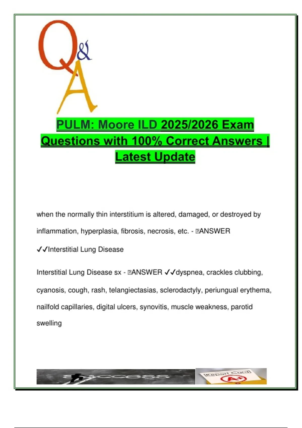 Interstitial Lung Disease & Pneumoconiosis – PULM 2025 | Exam Q&A (50 ...