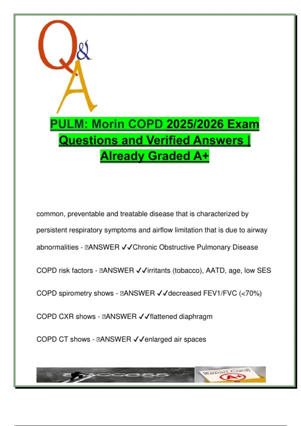 Chronic Obstructive Pulmonary Disease – PULM 2025 | Exam Q&A (50 ...
