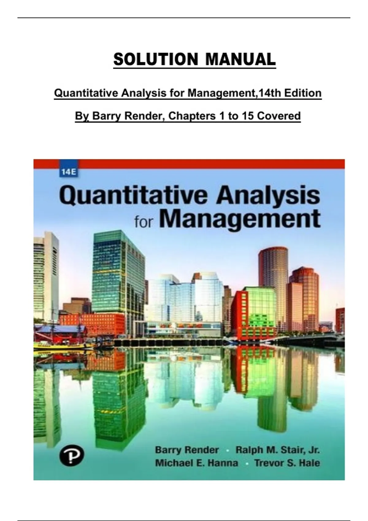 Quantitative Analysis for Management, 14th Edition by Barry Render ...