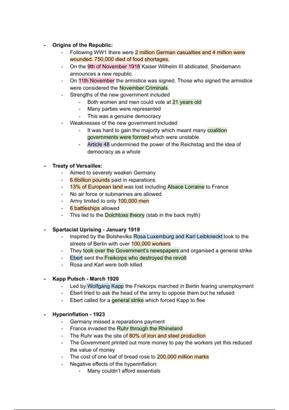 Germany: Weimar Republic to Nazi Dictatorship – Complete Revision Notes ...