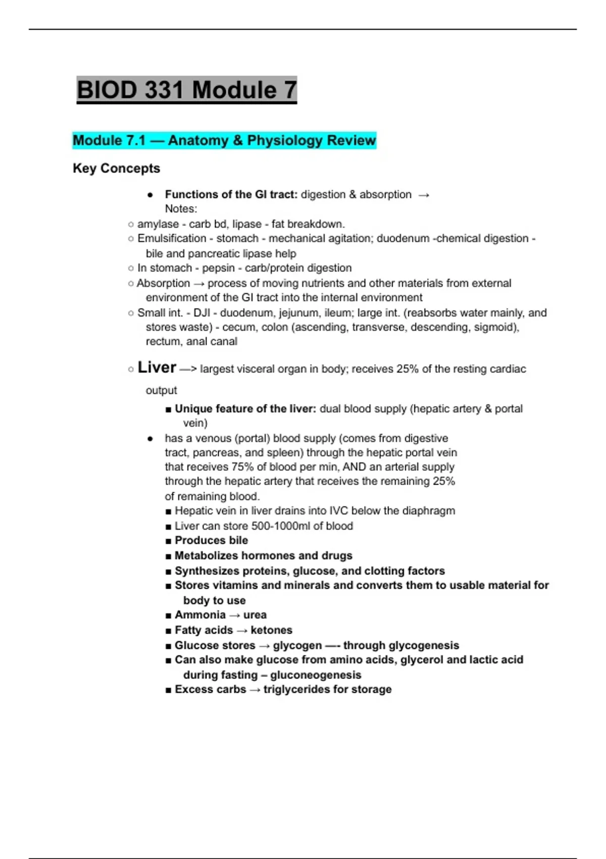 BIOD 331 Module 7(Anatomy & Physiology,Motility & Hormones,Disorders of ...