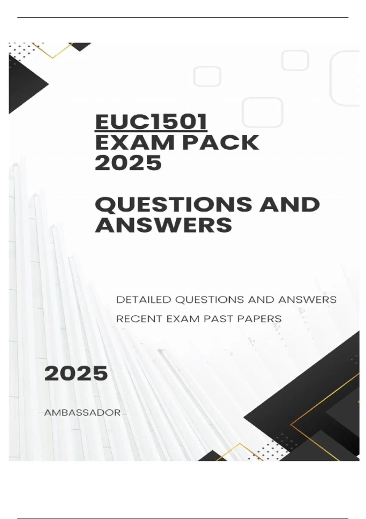 EUC1501 EXAM PACK 2026 - DETAILED QUESTIONS AND ANSWERS - EUC1501 EXAM ...