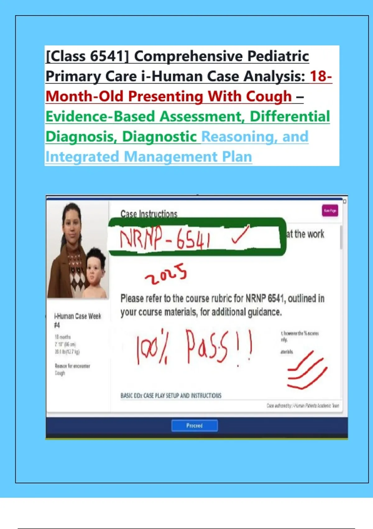 [Class 6541] Comprehensive Pediatric Primary Care i-Human Case Analysis ...