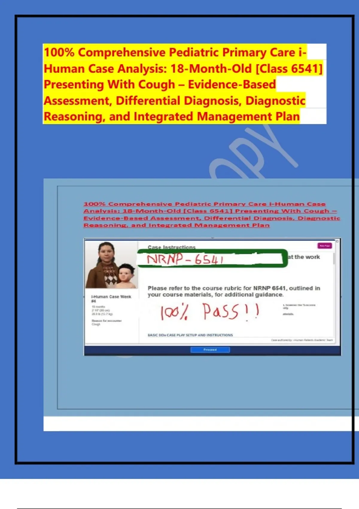 100% Comprehensive Pediatric Primary Care i Human Case Analysis: 18 ...