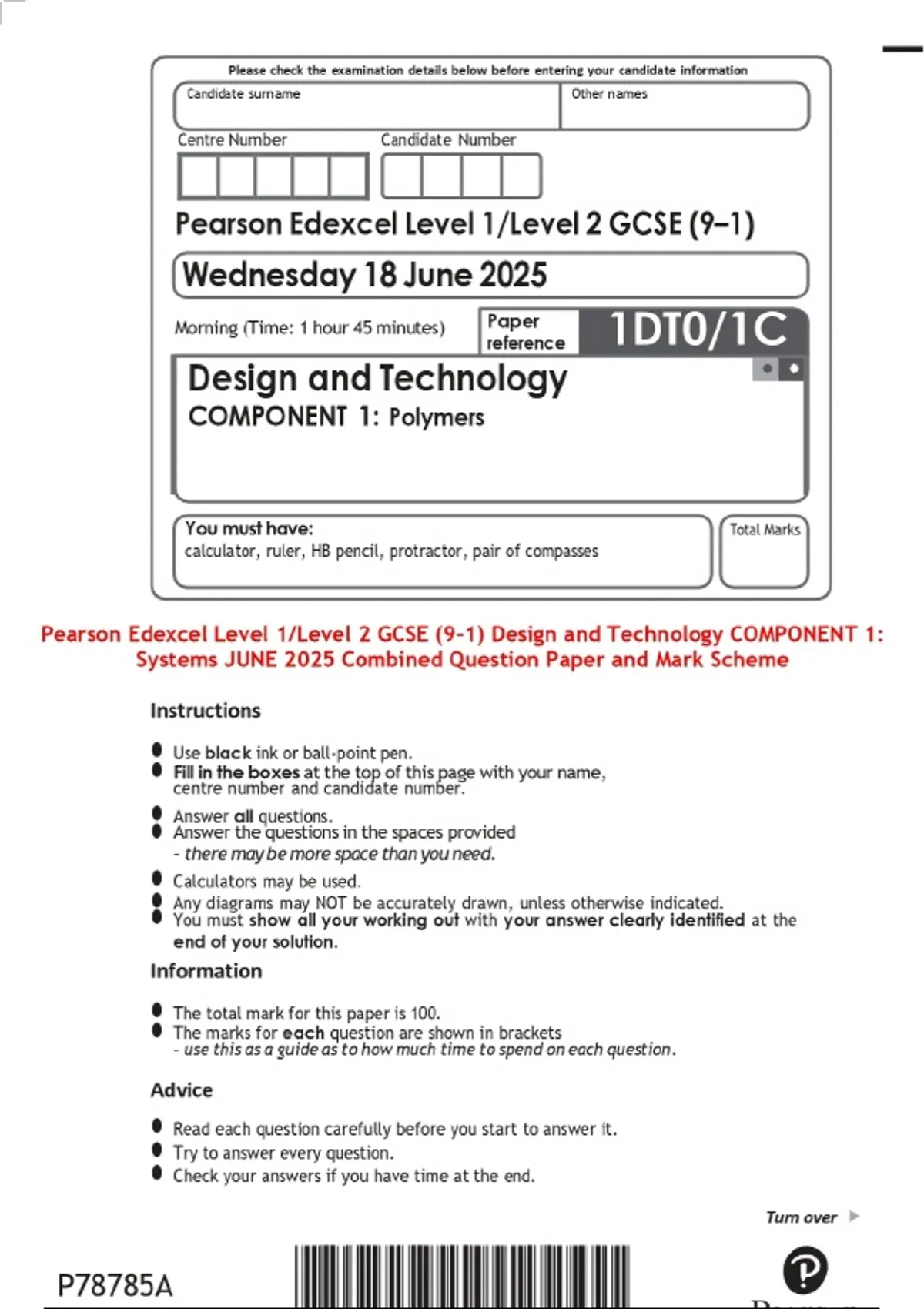 Pearson Edexcel Level 1/Level 2 GCSE (9–1) Design and Technology ...