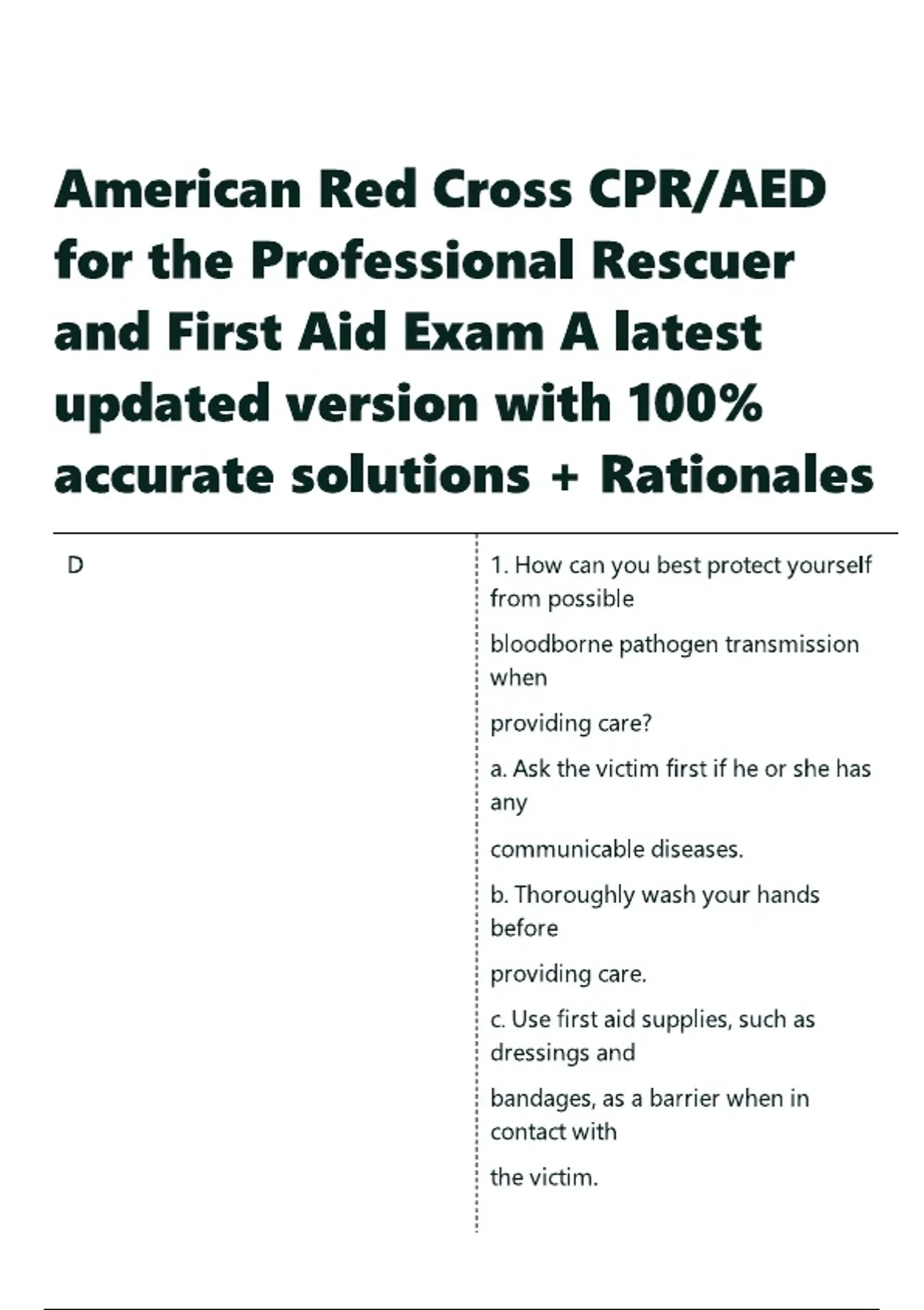 American Red Cross CPR AED for the Professional Rescuer and First Aid ...