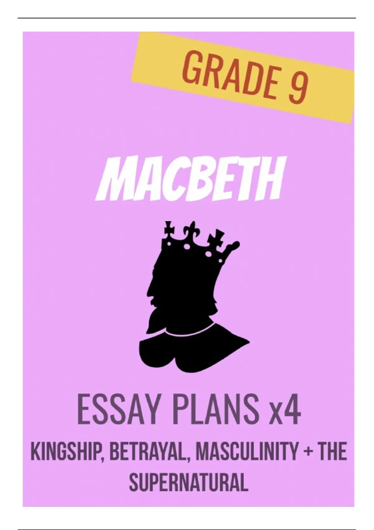 Summary Grade 9 'Macbeth' Essay Plans - GCSE | 800+ words - English ...