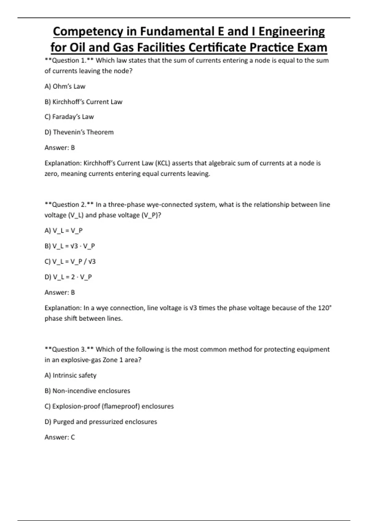 Competency in Fundamental E and I Engineering for Oil and Gas ...