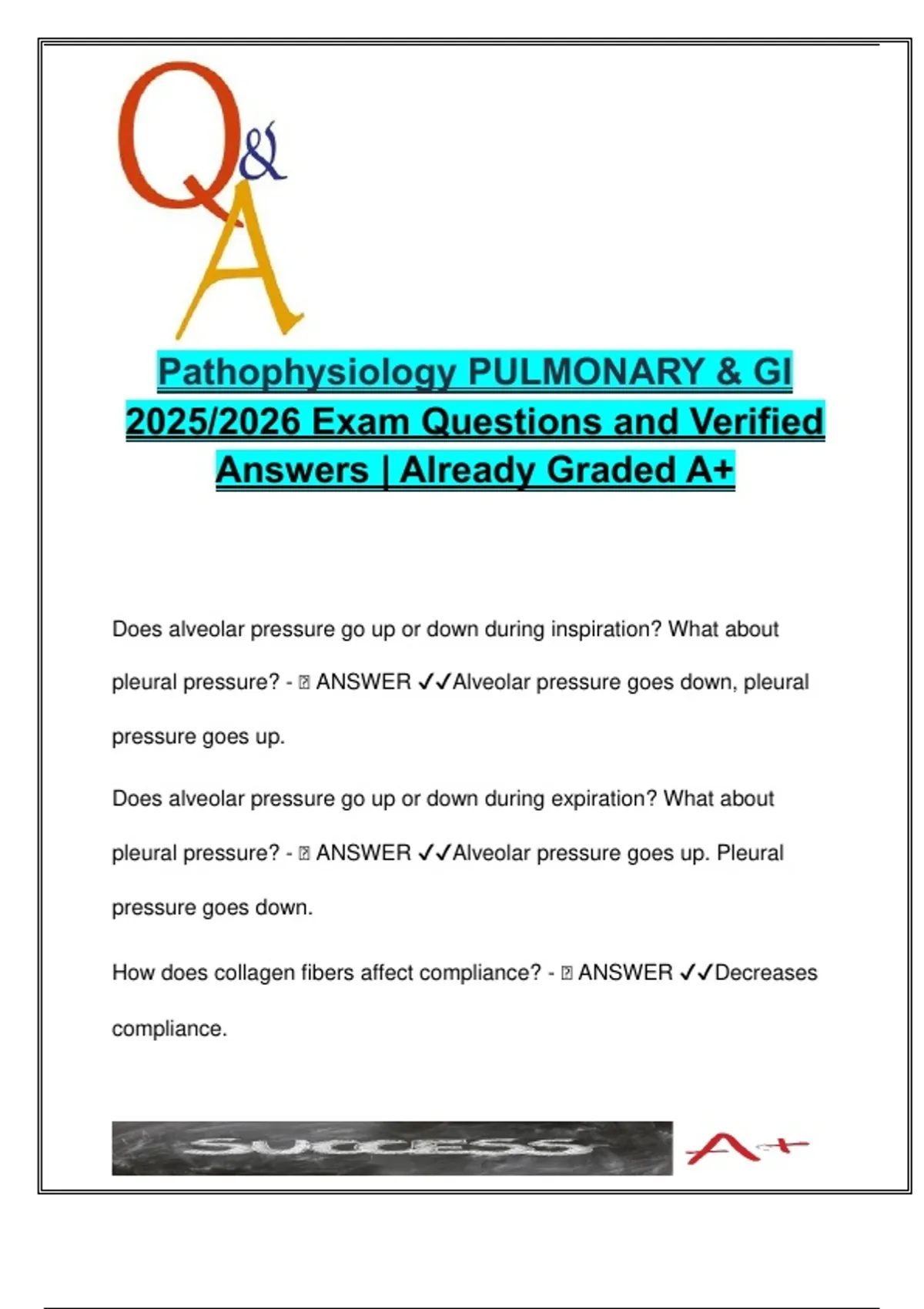 Pulmonary Pathophysiology | 20+ Questions | Asthma, COPD, ILD, ARDS ...