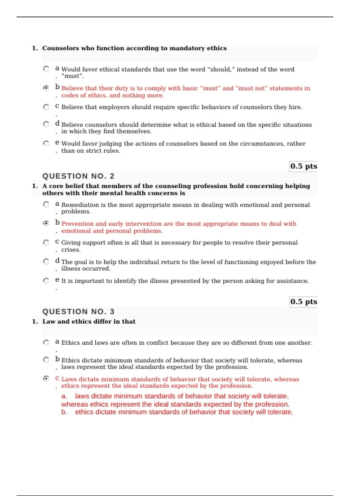 COUN 6306 Ethics and Legal Issues; Week 10 Final Exam - COUN 6306 ...