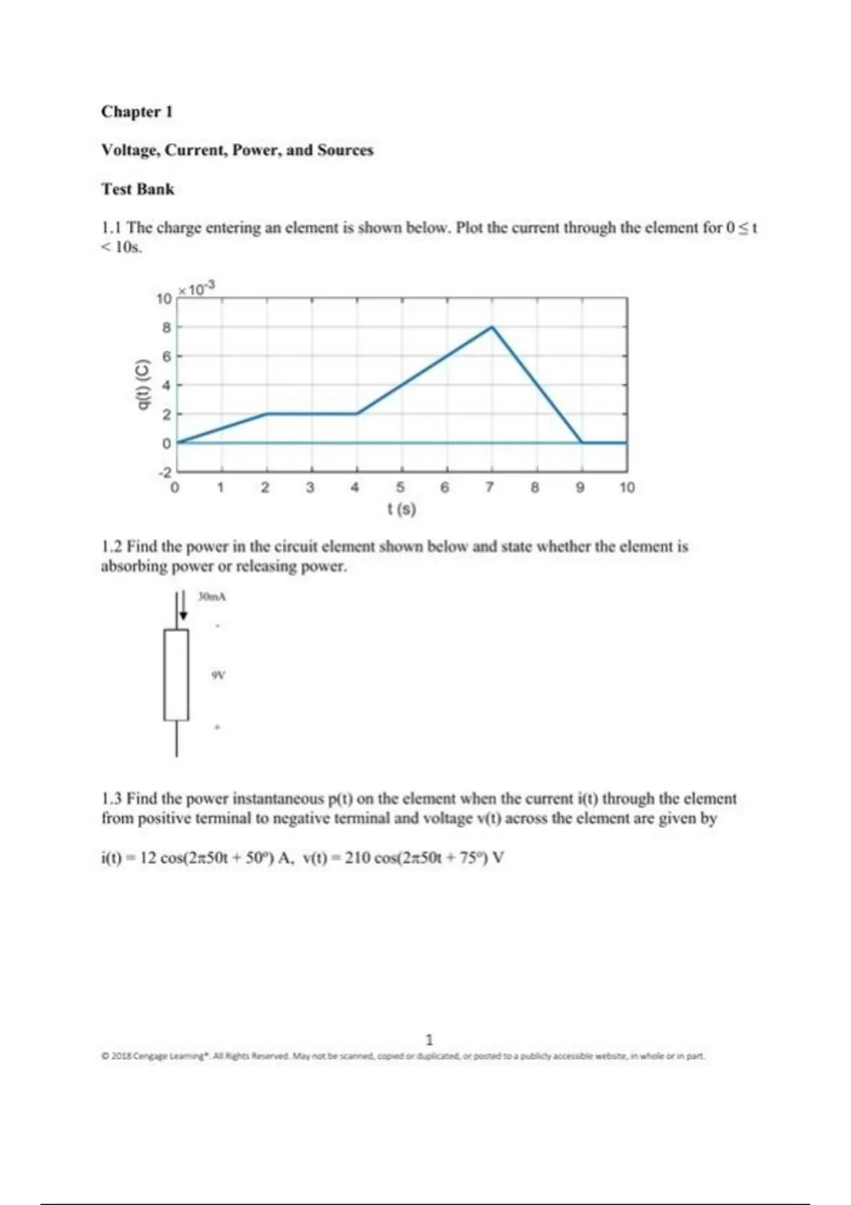 practice test bank questions, final exam : Electric Circuits - Kang ...