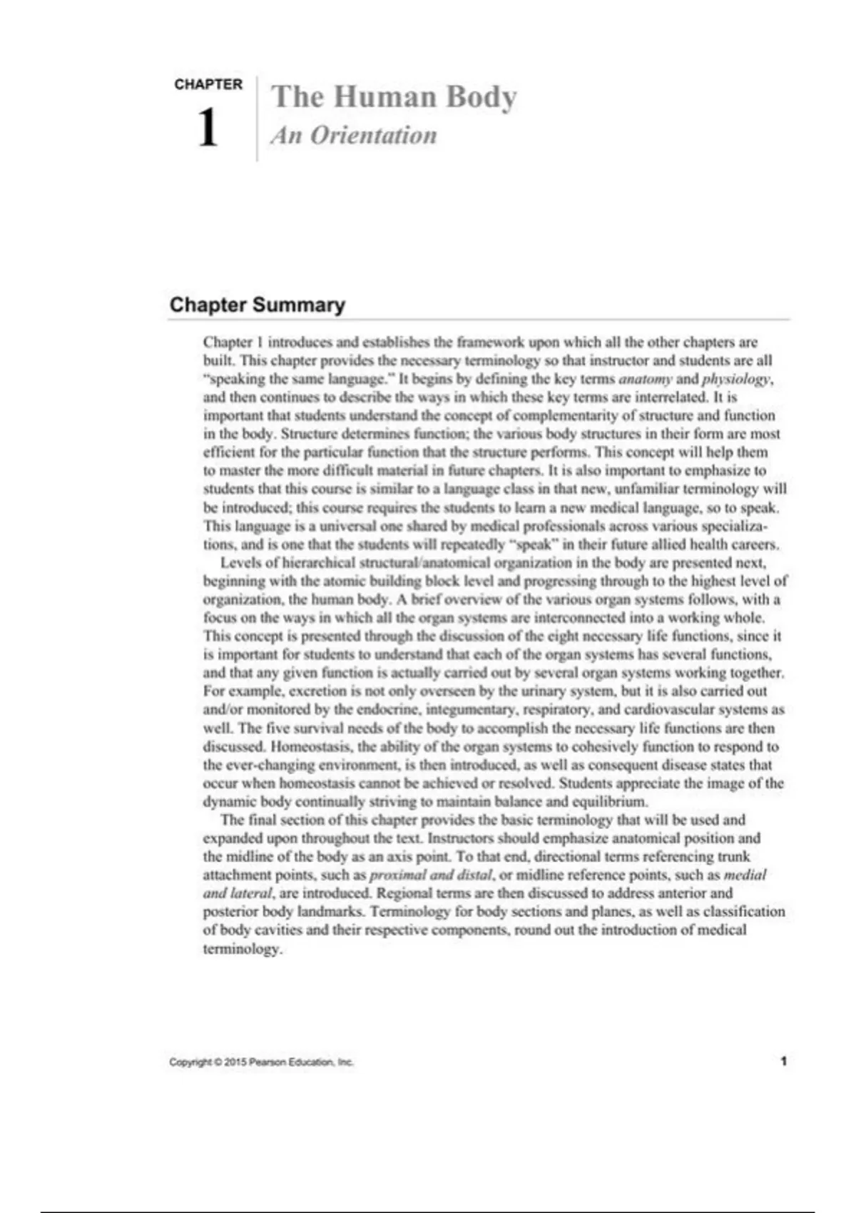 Summary solutions manual, textbook answers: Essentials of Human Anatomy ...