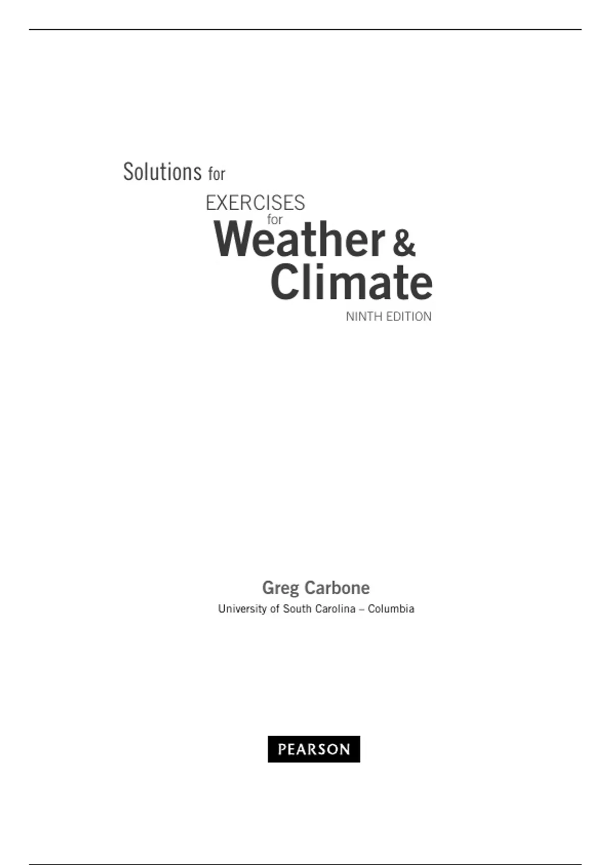 Summary solutions manual, textbook answers: Exercises of Weather and ...