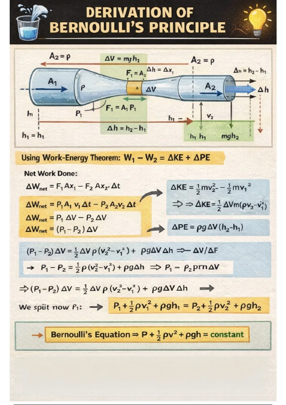Formula sheet and Bernoulli's principal - JEE - Stuvia US