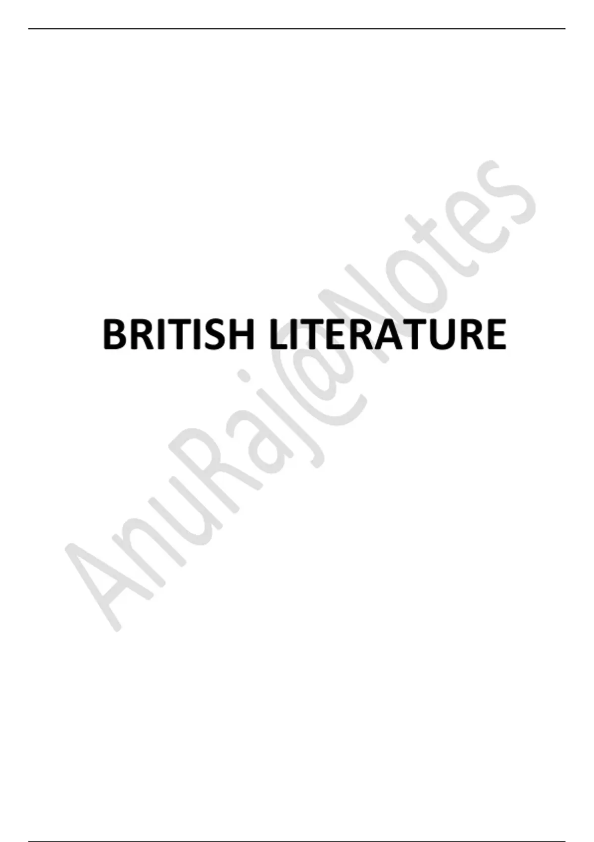 British Literature – Part 1, History of English Literature ...