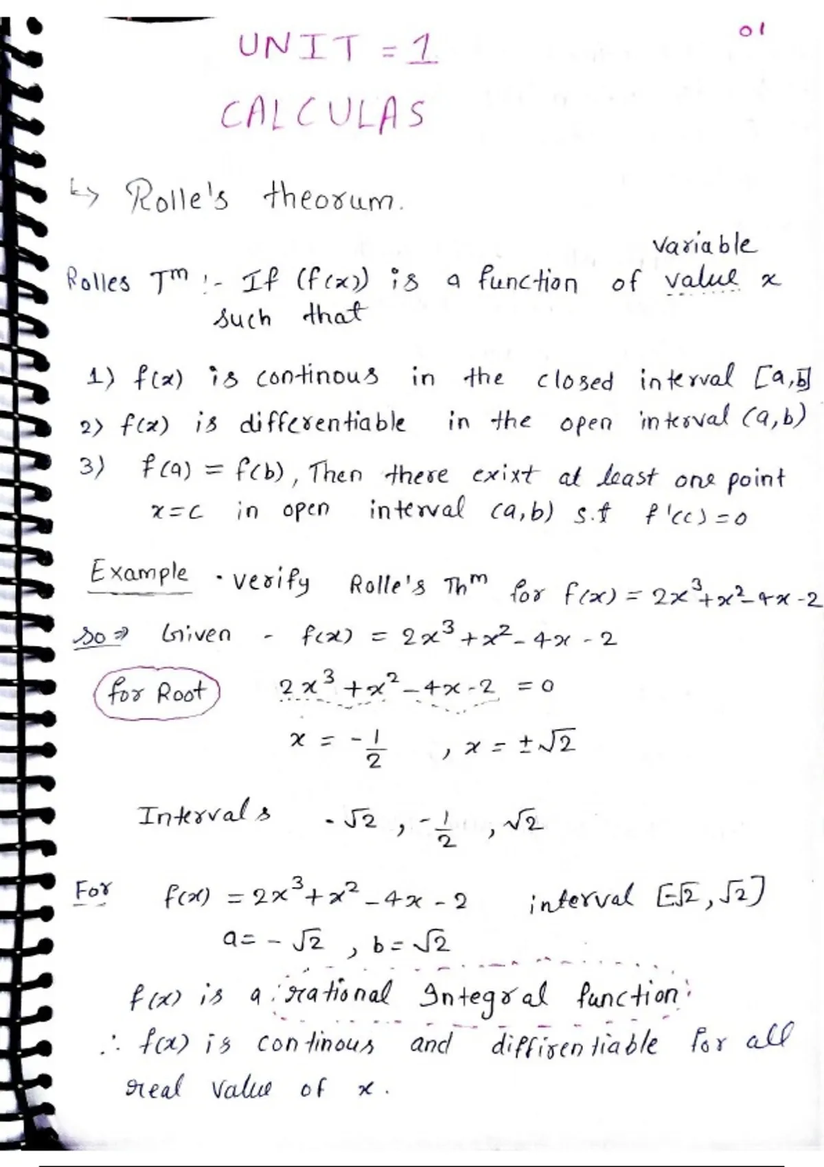 Engineering Mathematics-I Handwritten Notes: Unit 1-3 - RGPV B.Tech ...